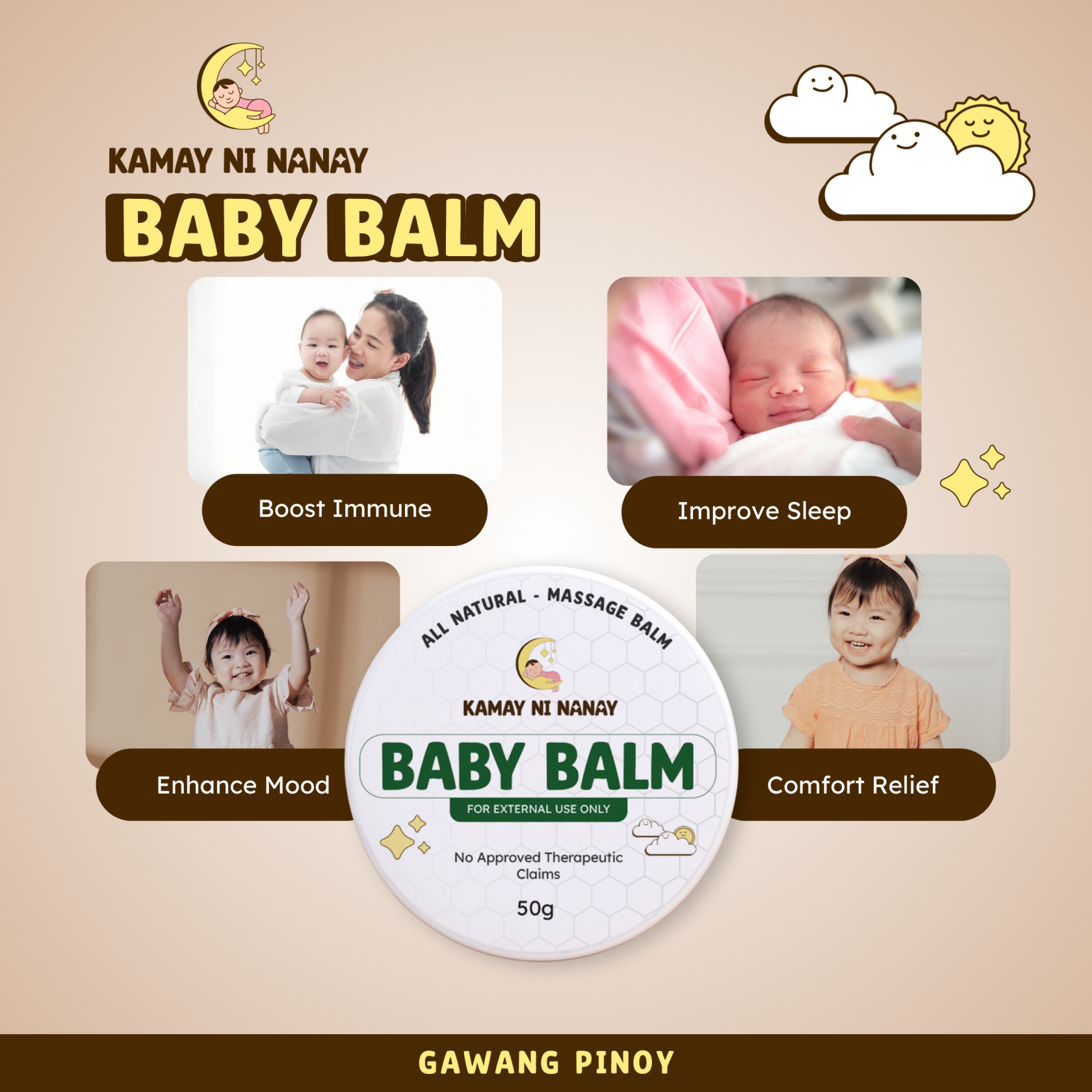 Original & Organic Kamay ni Nanay Baby Balm for Babies Comfort Relief ...