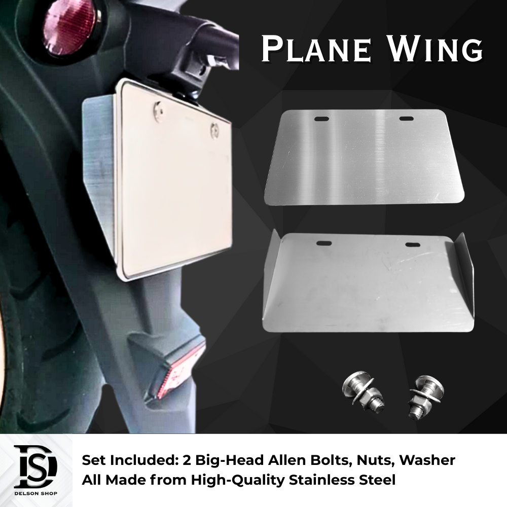 Motorcycle Plate Number Protector / Holder – Plane Wing & Shark Fin ...