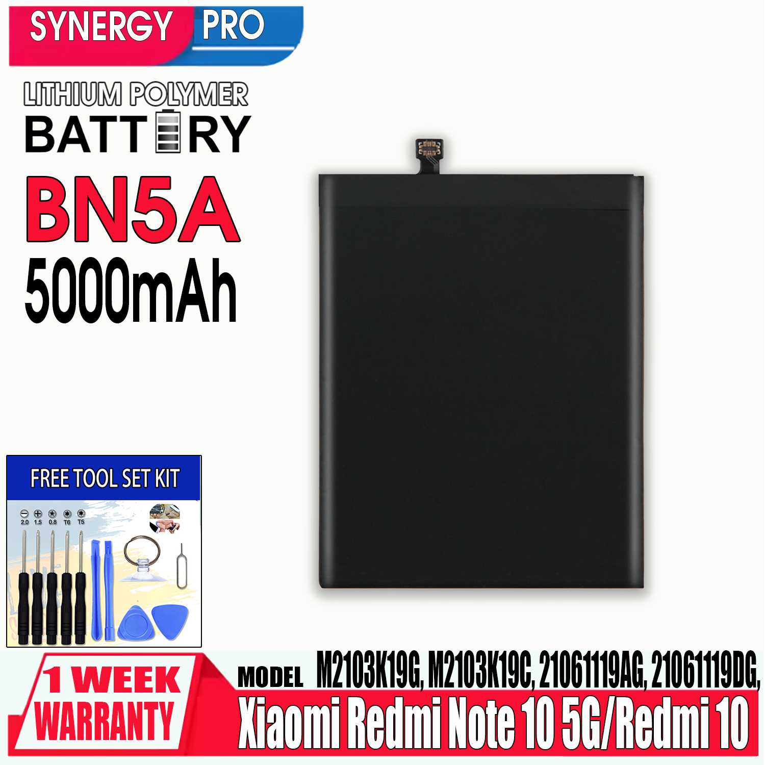 BN5A BATTERY FOR XIAOMI REDMI NOTE 10 5G/REDMI 10 BATTERY MODEL BN5A ...