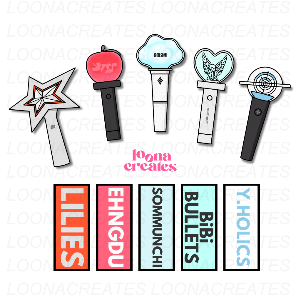 KPOP Lightstick Waterproof Stickers #31 | Blackpink LISA, YVES, Jeon ...