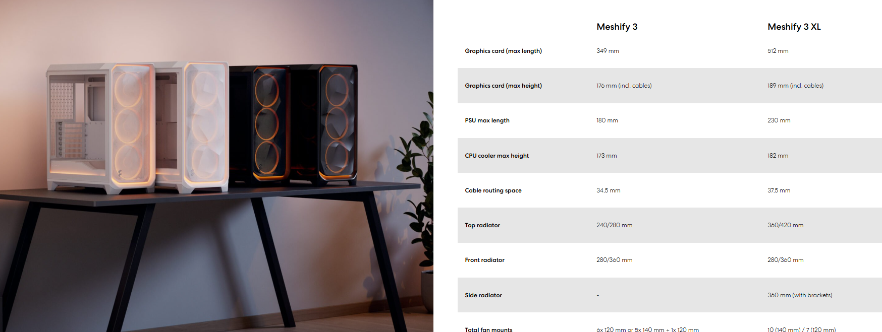 Fractal Meshify 3 Black Solid/ Black TG Light Tint Case | Shopee ...