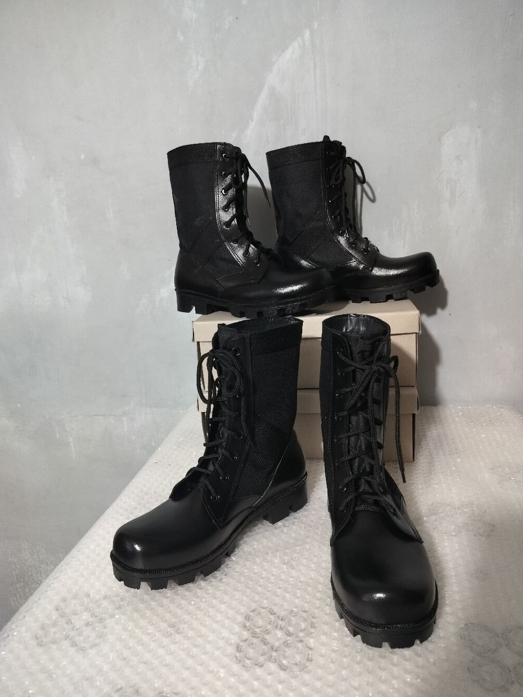 COMBAT BOOTS BLACK SHOES FOR ROTC & SECURITY GUARD | Shopee Philippines
