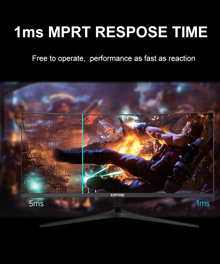 EXPOSE Gaming Monitor 24 Inch curved 75Hz/165Hz pc laptop IPS Desktop ...