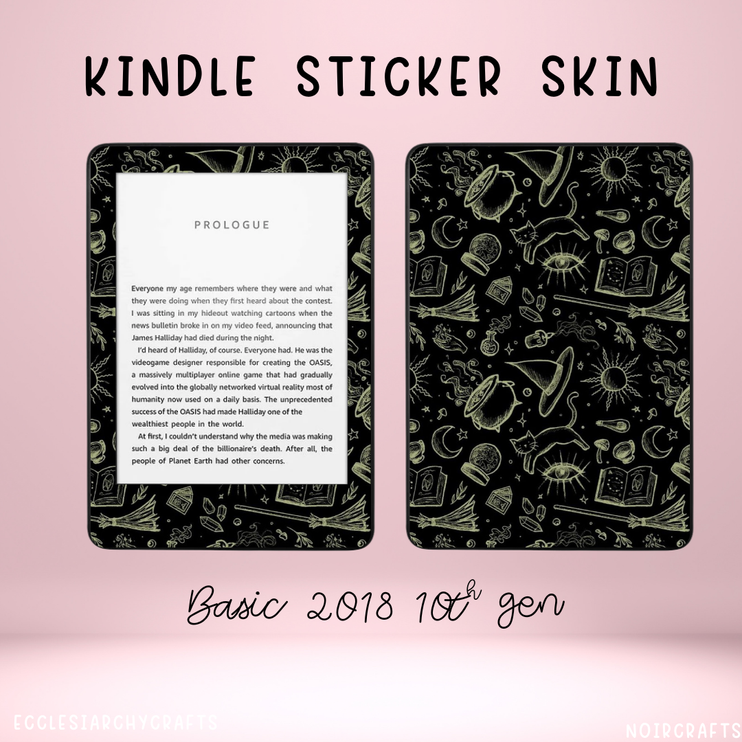 Kindle & Kobo Skins - Premium Vinyl sticker - GREEN AND BLACK WITCHY ...