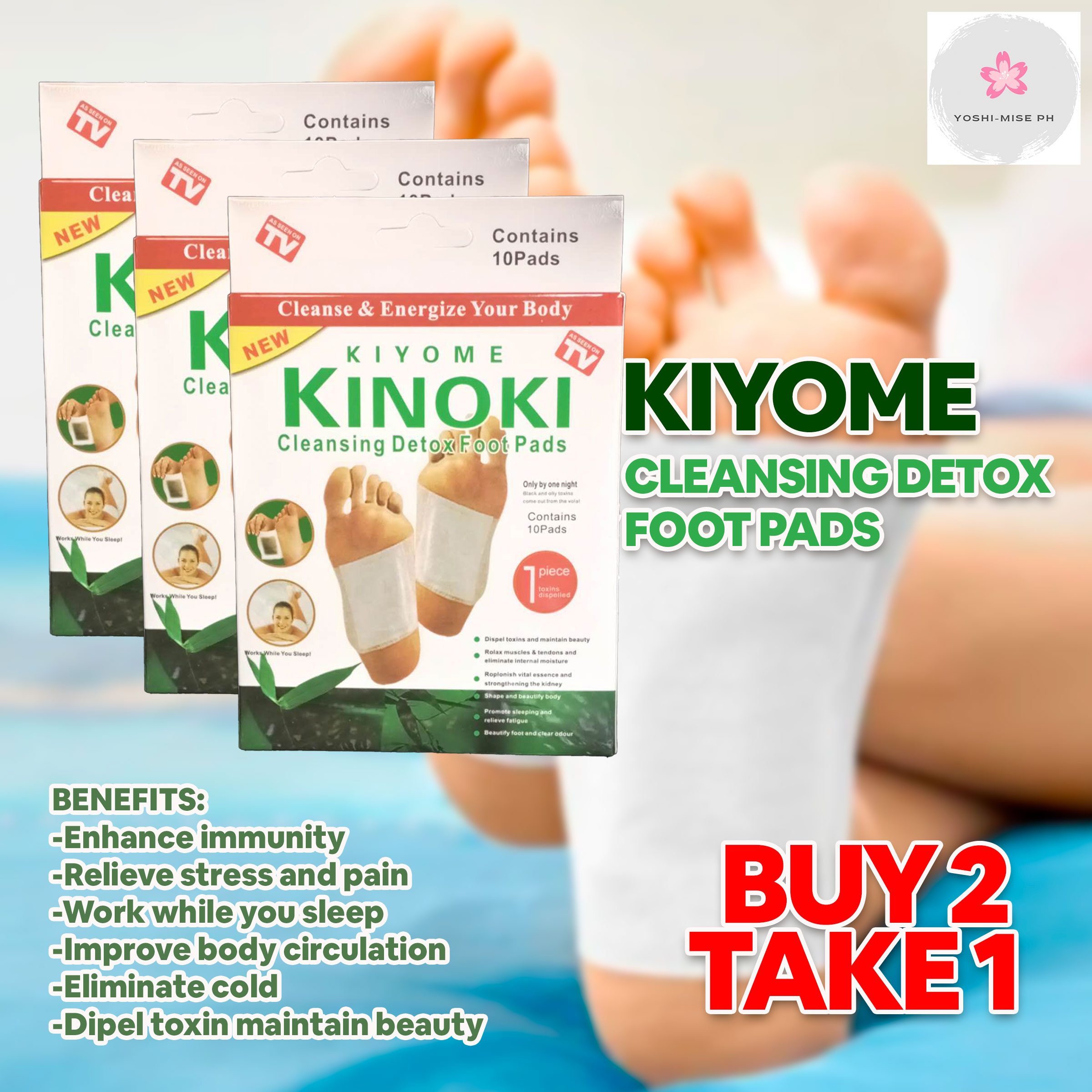 YOSHIMISE (Buy1 Take2 Free) Authentic Cleansing Foot Patches Original ...