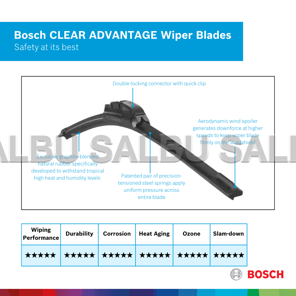 BOSCH CLEAR ADVANTAGE WIPER SET FOR TOYOTA VIOS, WIGO & YARIS | Shopee ...