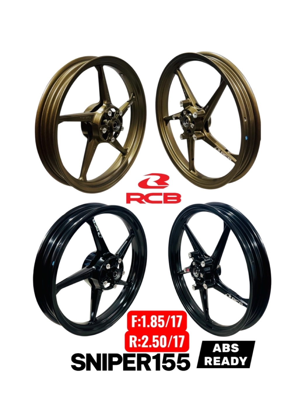 RCB MAGS SP500 ABS READY 1.85/2.50/17 SNIPER155/ SNIPER150 GLOS BLACK ...