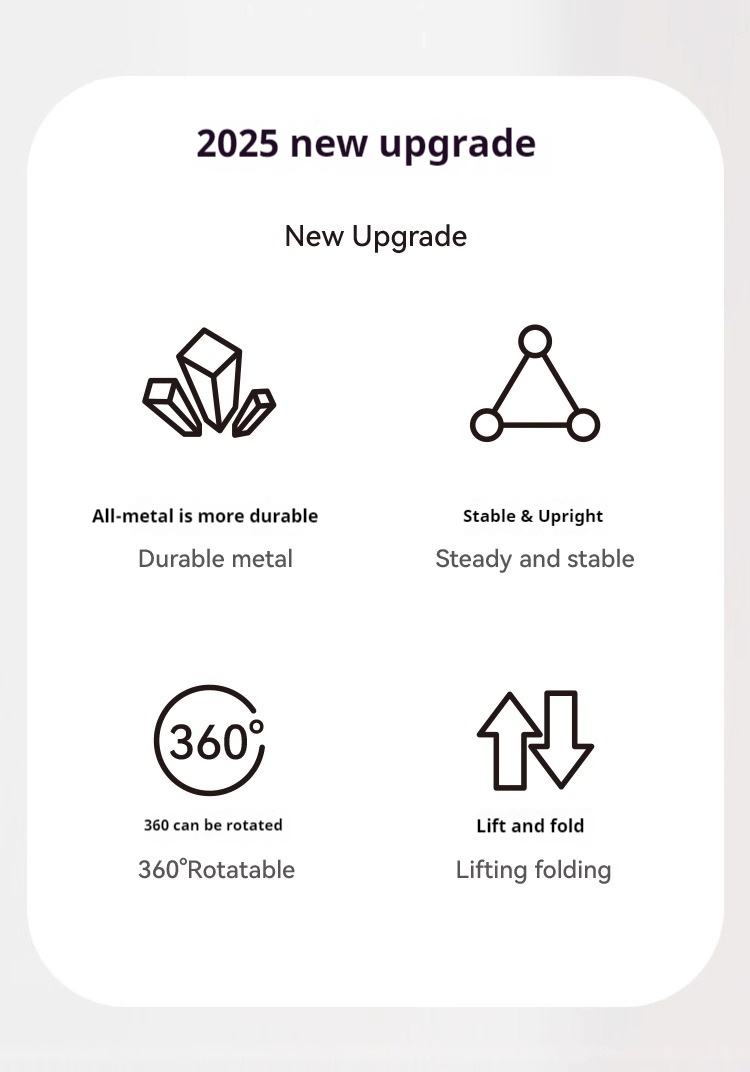 Sturdy Carbon Steel Tablet Stand - 360° Rotating & Portable Foldable ...