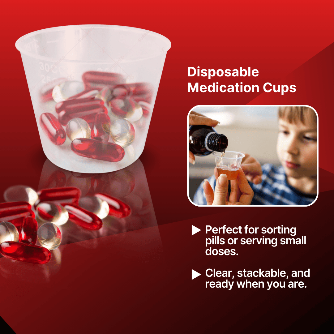 SURRMED 30ml Plastic Medicine Measuring Cup | Disposable Graduated Cup ...