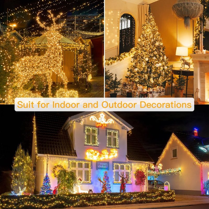100 LED 10M Christmas String Lights High Bright Outdoor Decoration ...