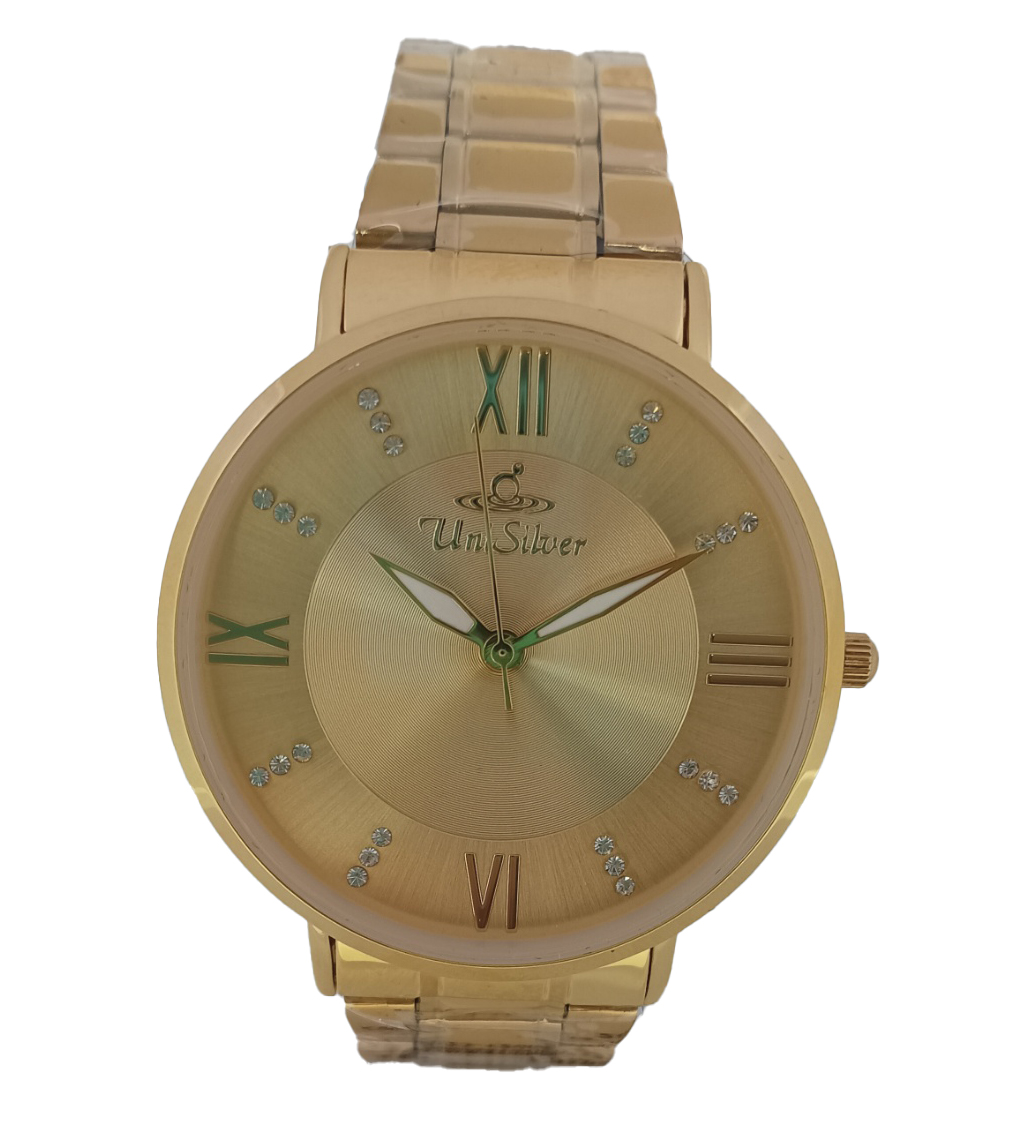 UniSilver TIME Men's Gold/white Analog Stainless steel watch KW4723 ...