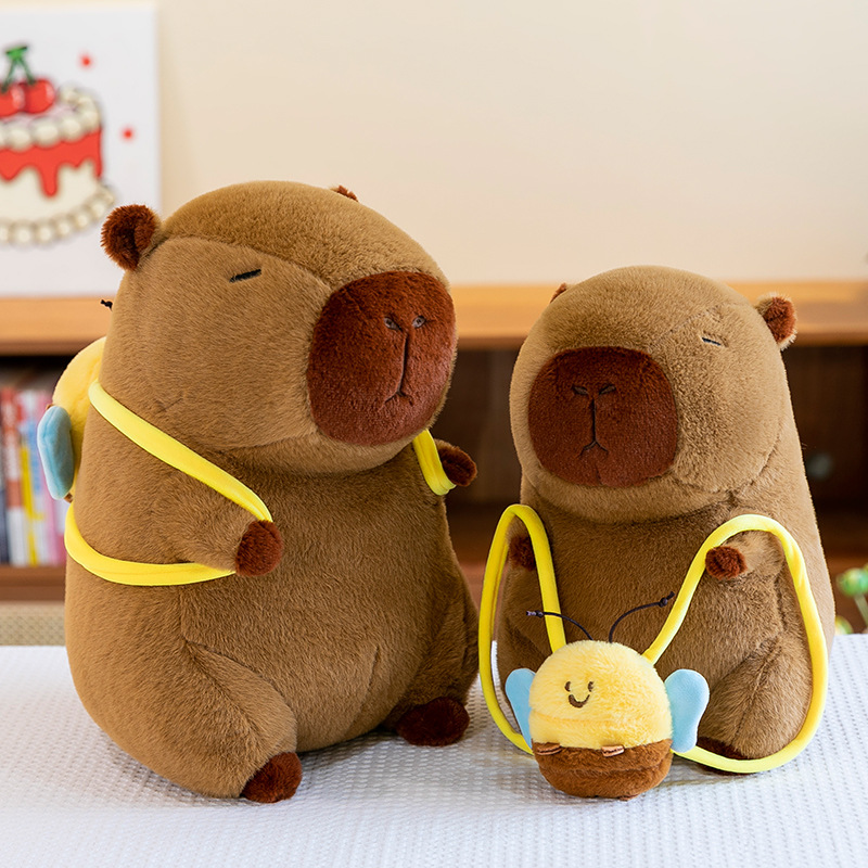 35/45/55cm Capybara Bee Backpack Stuffed Toys Kawaii Soft Pillow ...