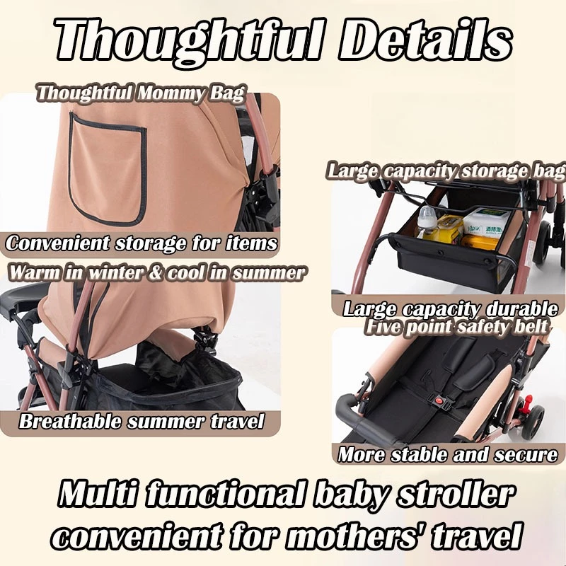 Stroller for Baby with Canopy Foldable Stroller for Toddler Two-Way ...