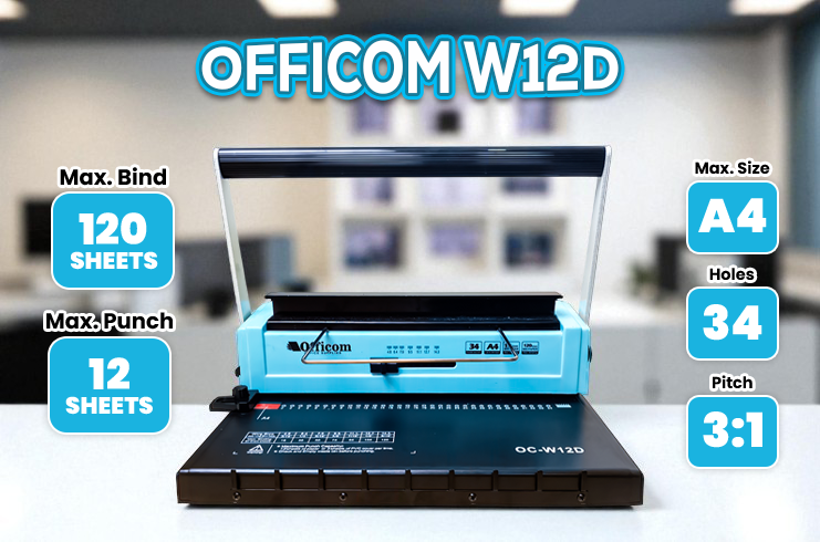 6in1 Binding Machine Wire & Spiral A4 W12D Dual-Purpose w/ FREE Binder ...