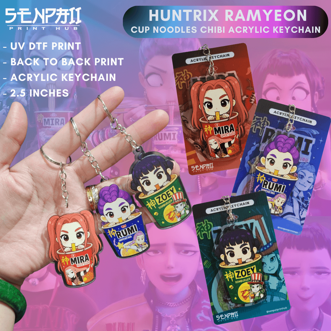 KPOP DEMON HUNTERS | HUNTRIX RAMYEON CUP NOODLES CHIBI ACRYLIC KEYCHAIN ...