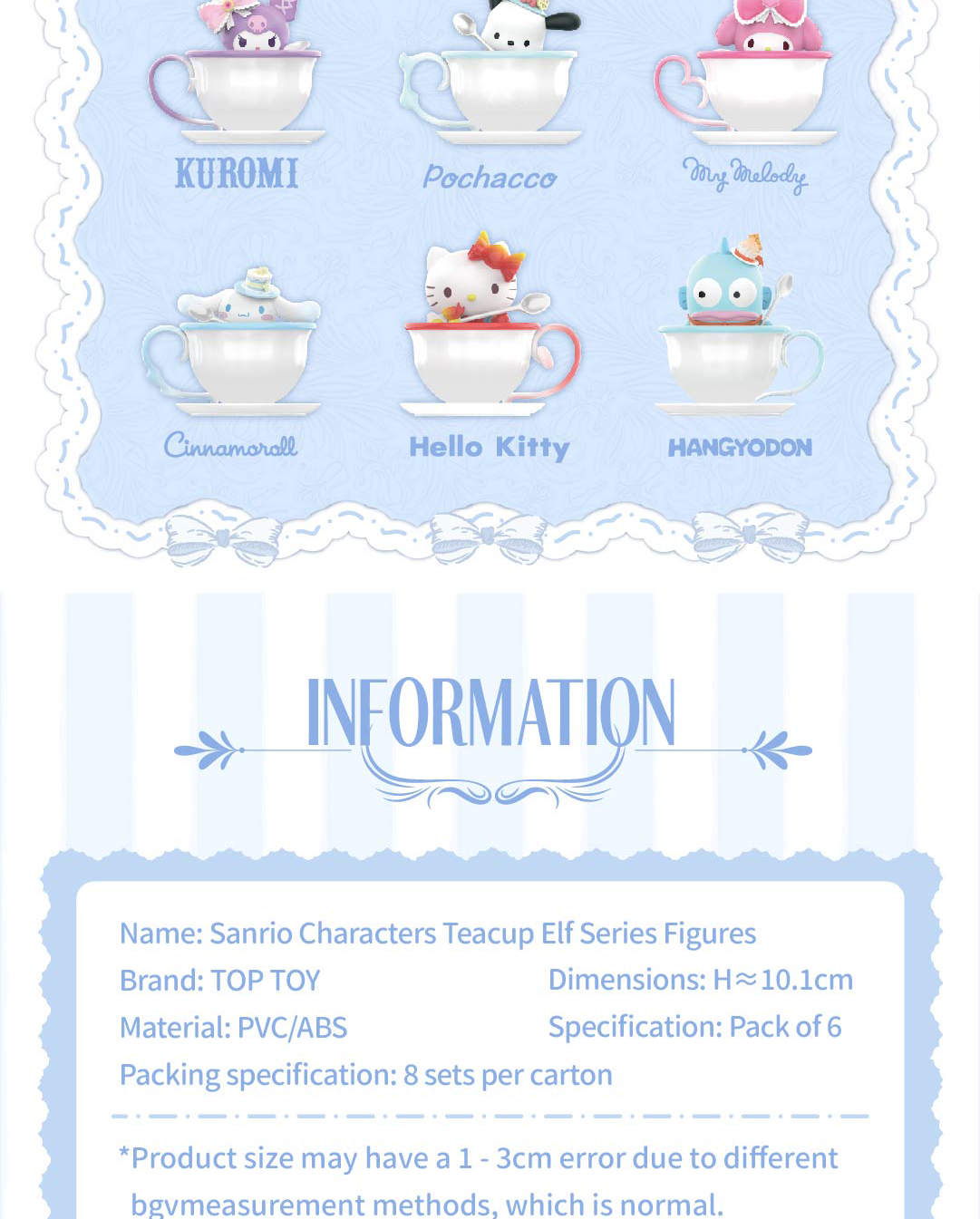 MINISO TOP TOY SANRIO characters Teacup Elf Series Figures Blind Box ...