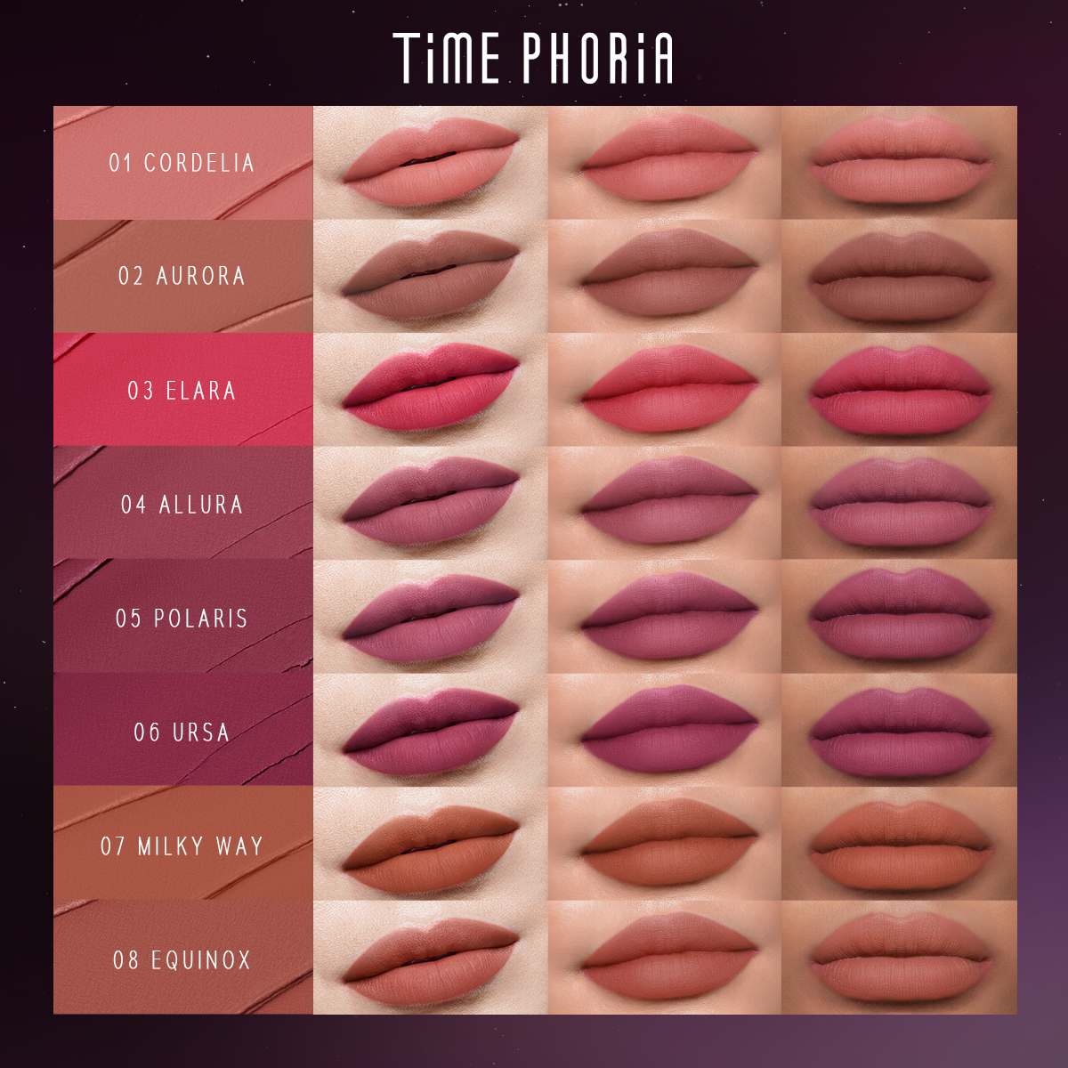 TIME PHORIA - Nebula Velvet Lip Cream 4ML Lip Matte Lipstick Waterproof ...