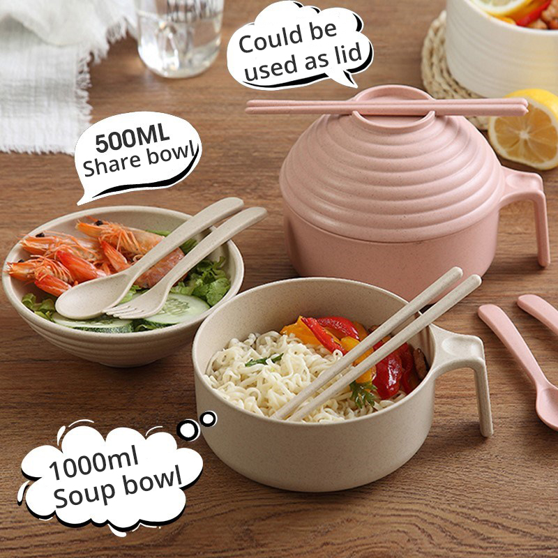 1000ml Ramen Bowl Set Microwave Ramen Cooker Instant Noodles Bowl with ...