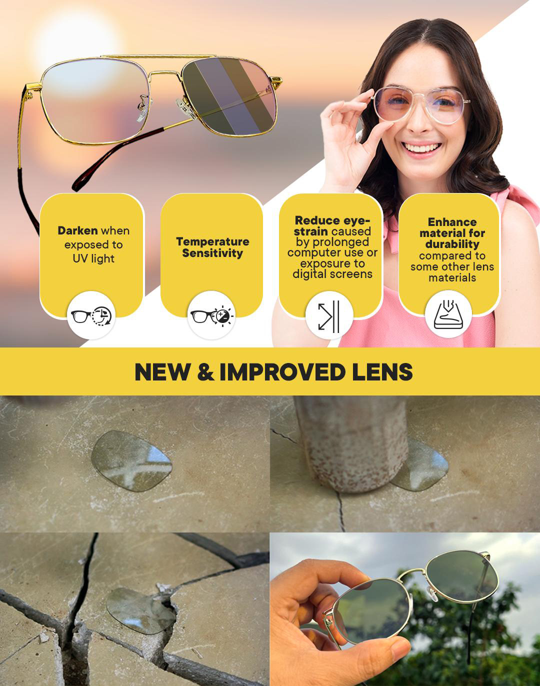 Peculiar Aoki Square Acetate Anti Rad Photochromic and Anti Radiation ...