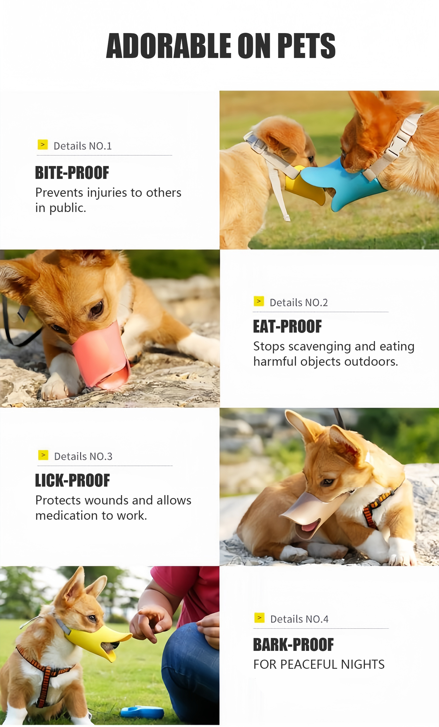 Muzzle BUSAL Anti Bite Duck Mouth Shape Muzzle Masks Pet Mouth Silicone ...