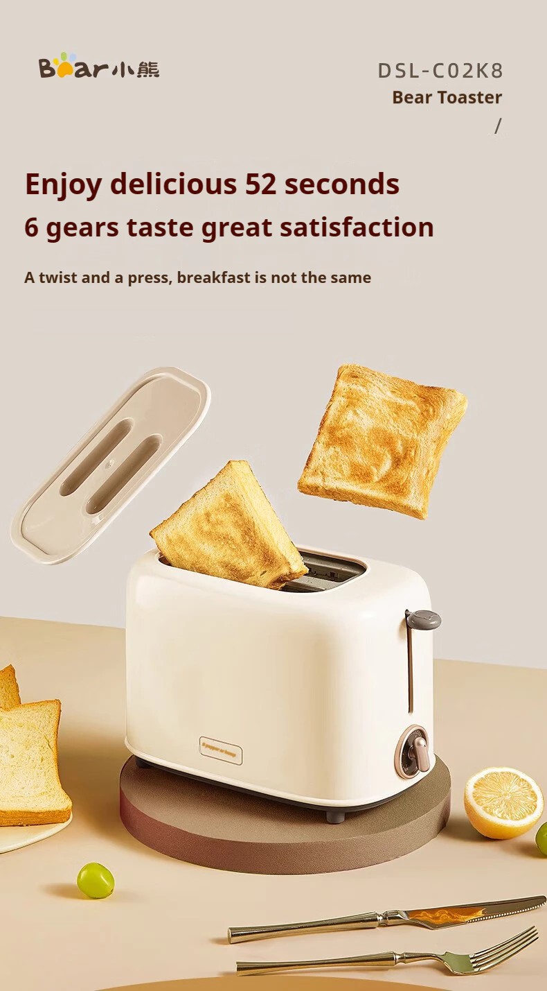 Bear Bread Toaster, 2 - Slice Pop - Up , 650W Electric Toast Maker for ...