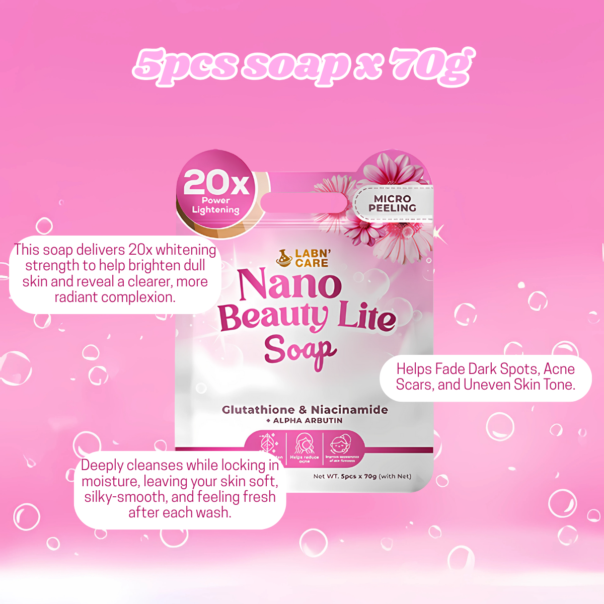 Buy 1 Take 2 Nano Beauty Lite Soap 70g for Skin Lightening Micro ...