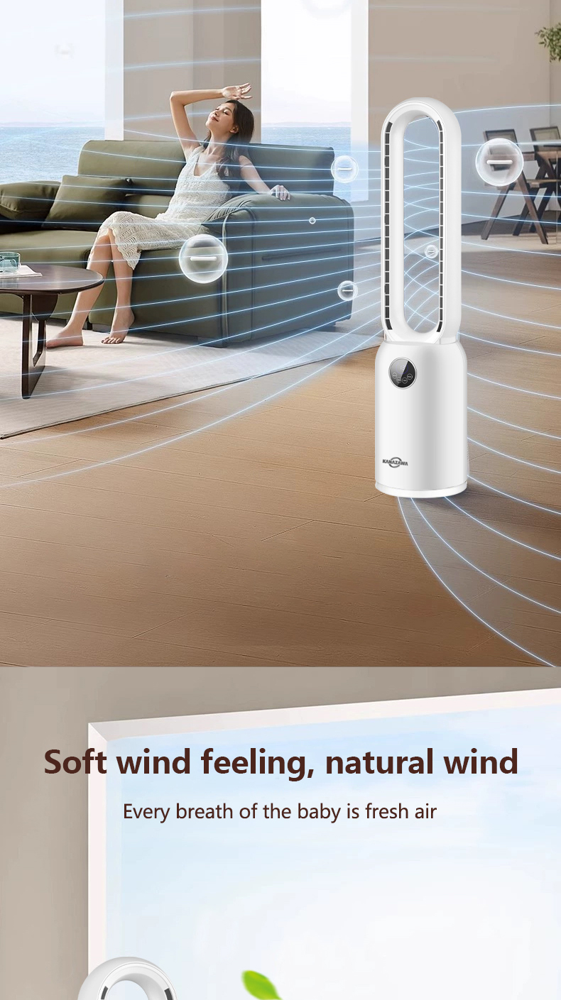 KANAZAWA Bladeless Fan With Remote Control Quiet Energy Efficient For ...