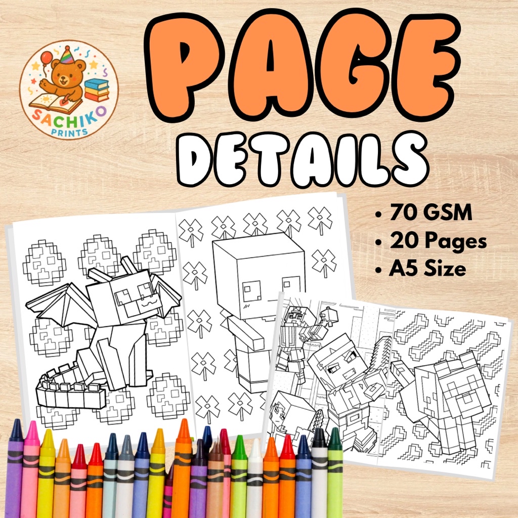 MINECRAFT 5 PIECES COLORING BOOK SET | Shopee Philippines