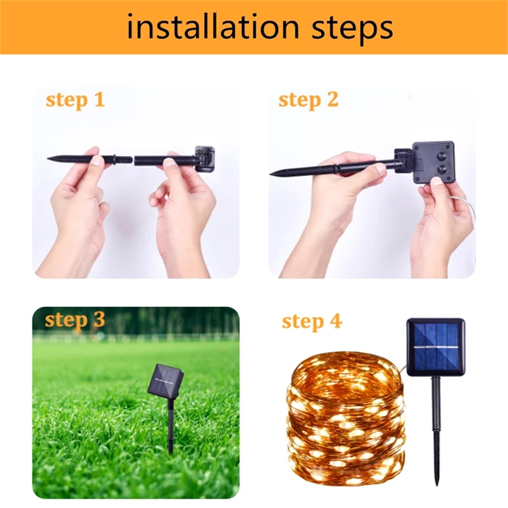 7M/12M/32M/22M Solar Lights LED Fairy String Lights Waterproof 8 ...