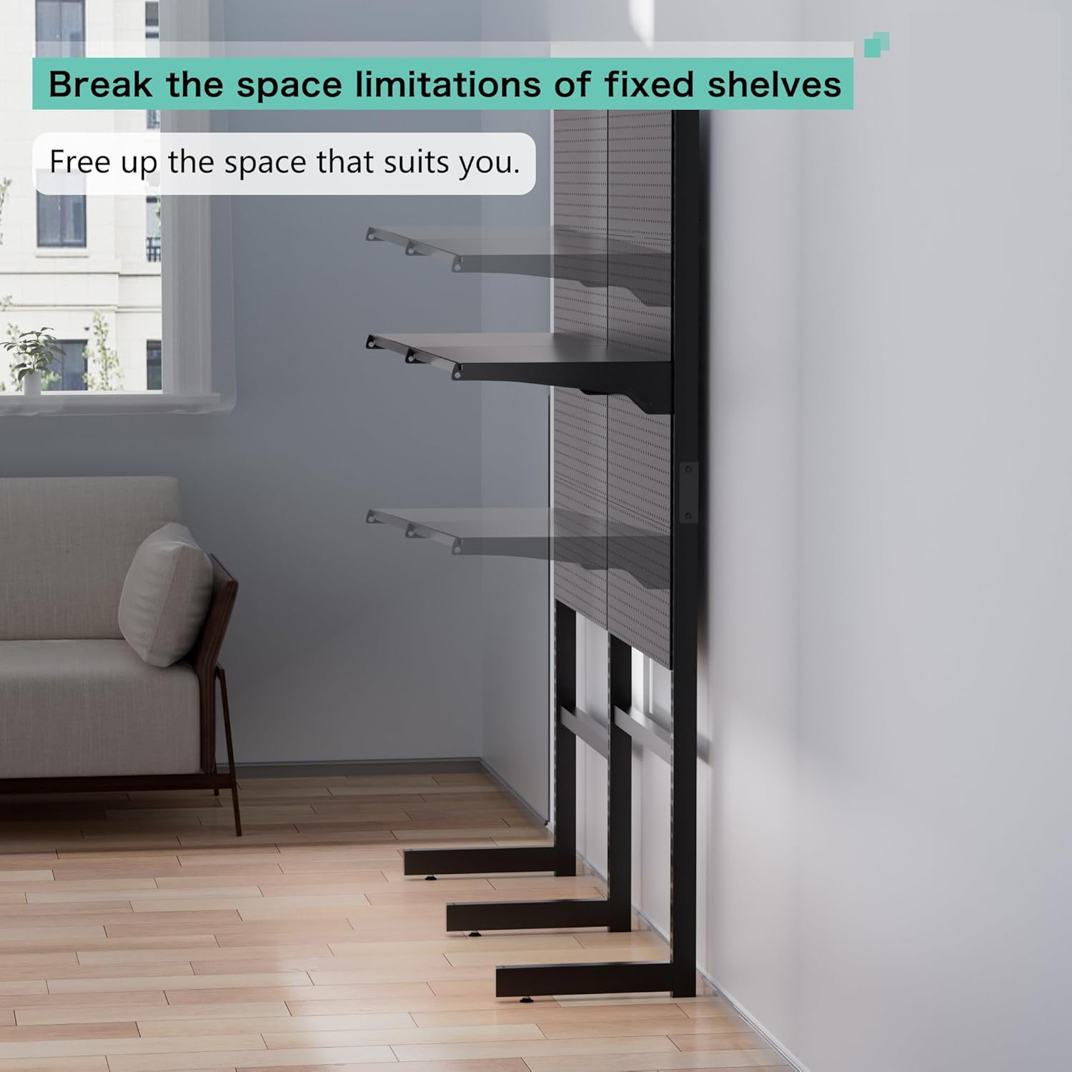 Anti-rust metal perforated board storage rack without punching vertical ...