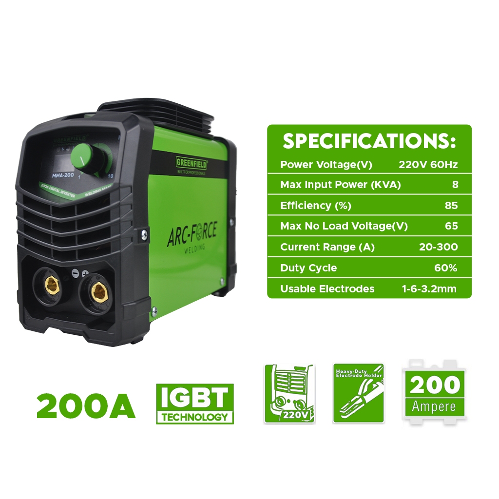 Greenfield 200A MMA Inverter Welding Machine | Shopee Philippines