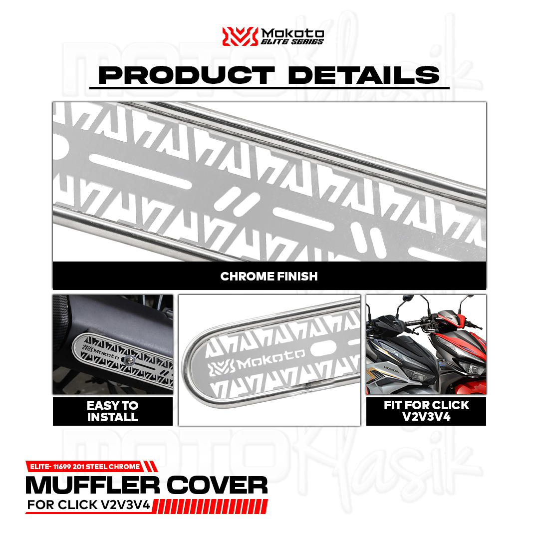 MOKOTO ELITE SERIES HONDA CLICK V2/V3/V4 MUFFLER COVER ELITE ...