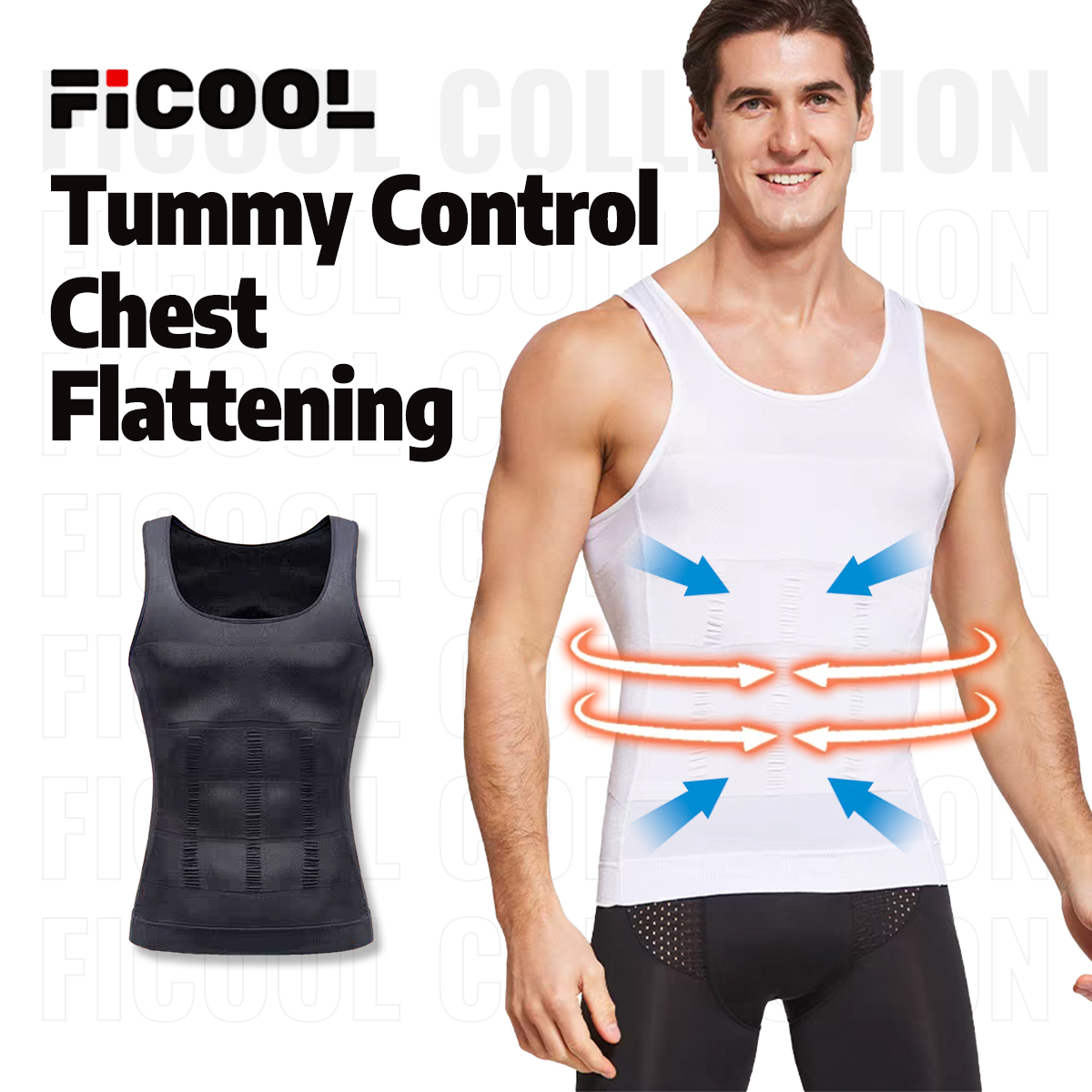 FICOOL Tummy Control Sando - Compression Vest for Everyday Waist Style ...