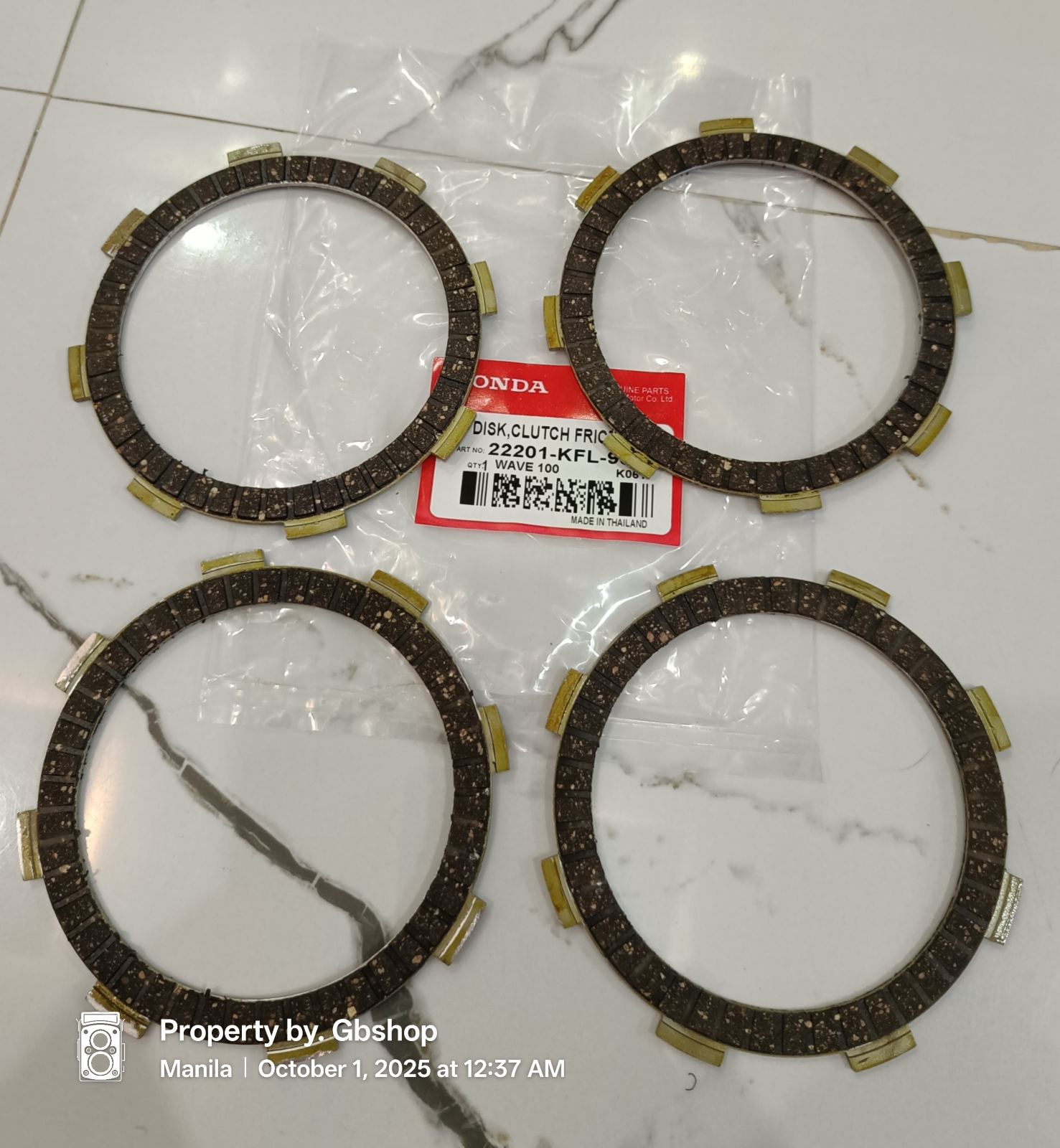 CLUTCH LINING HONDA XRM 110 XRM 100 WAVE 110 WAVE 100 22201-KFL-900 ...