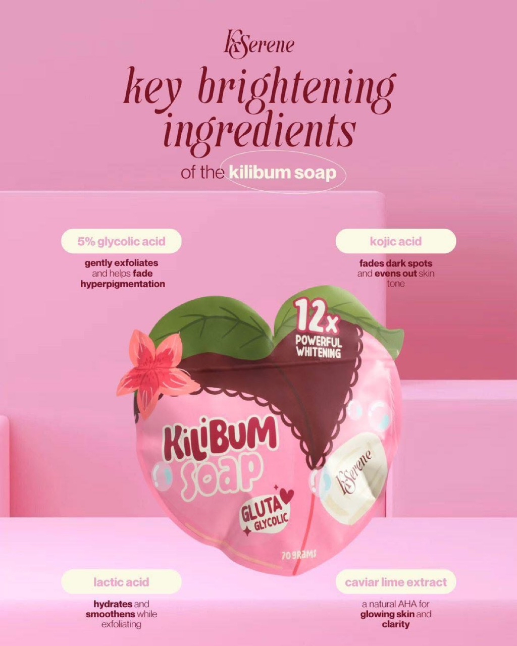 KSERENE KILIBUM Gluta Glycolic Soap Whitening Kili Kili Underarm 3PCS ...