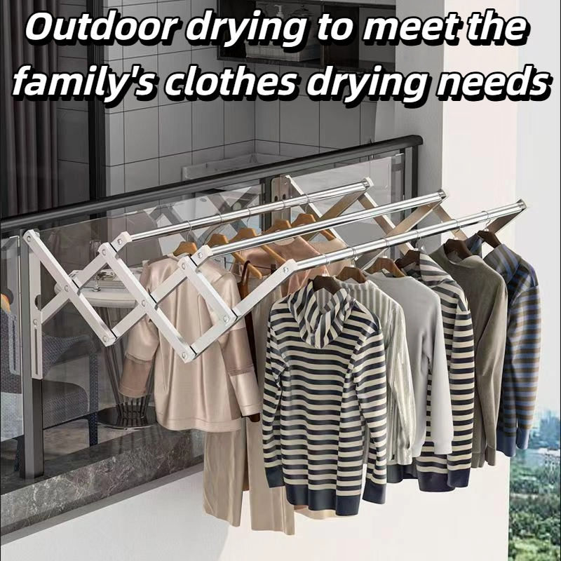 Retractable Sampayan Drying Rack Foldable Stainless Steel Wall Mounted Clothes Drying Rack ...