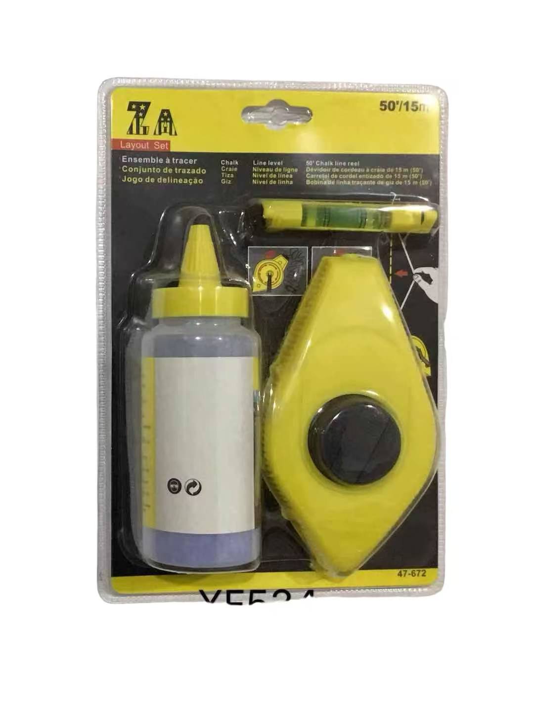 Chalkline Marker with Powder Pitik Level Bar Chalk Line Layout set ...