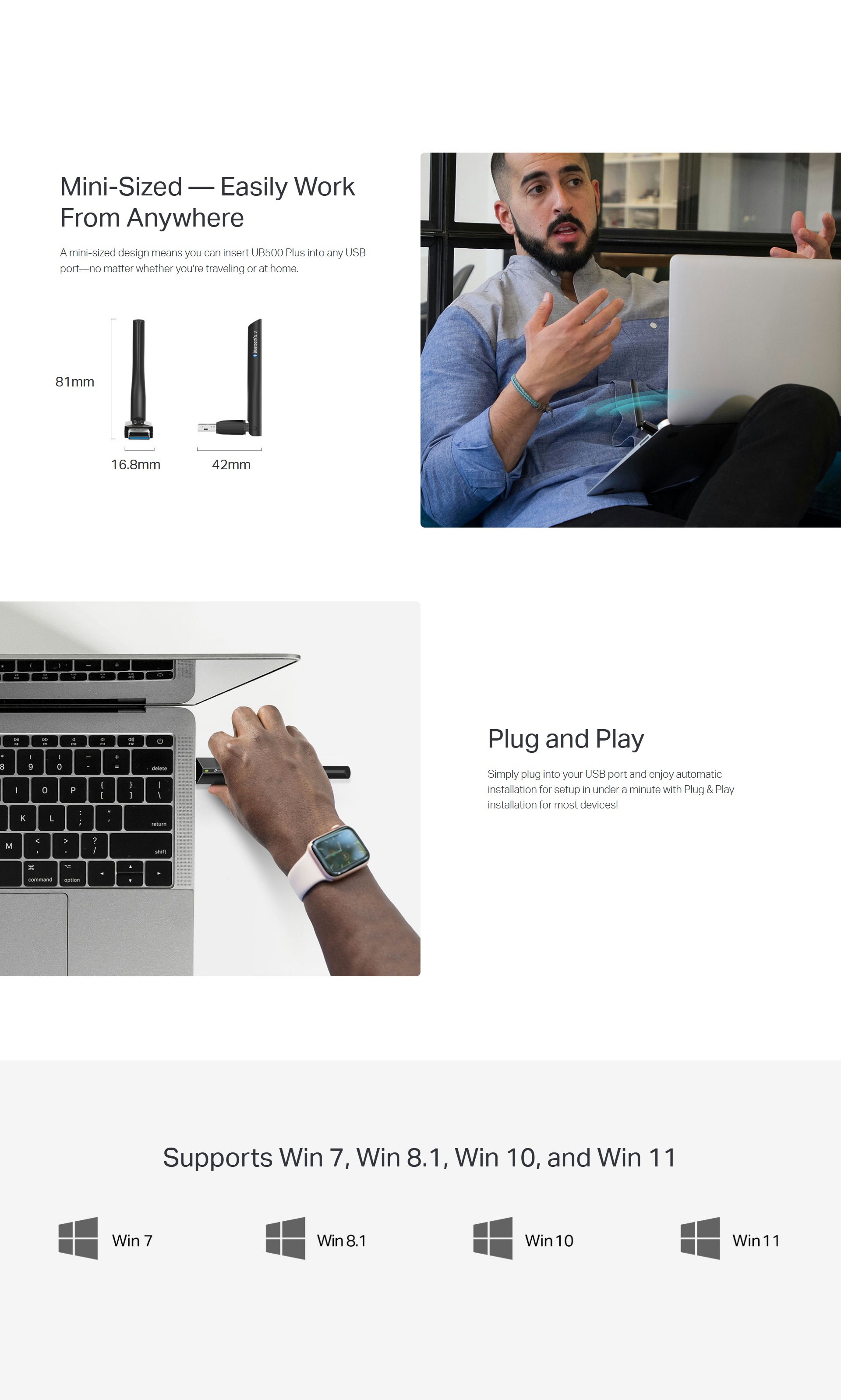 TP-Link UB500 Plus Multi-Directional Antenna Long Range Bluetooth 5.3 ...