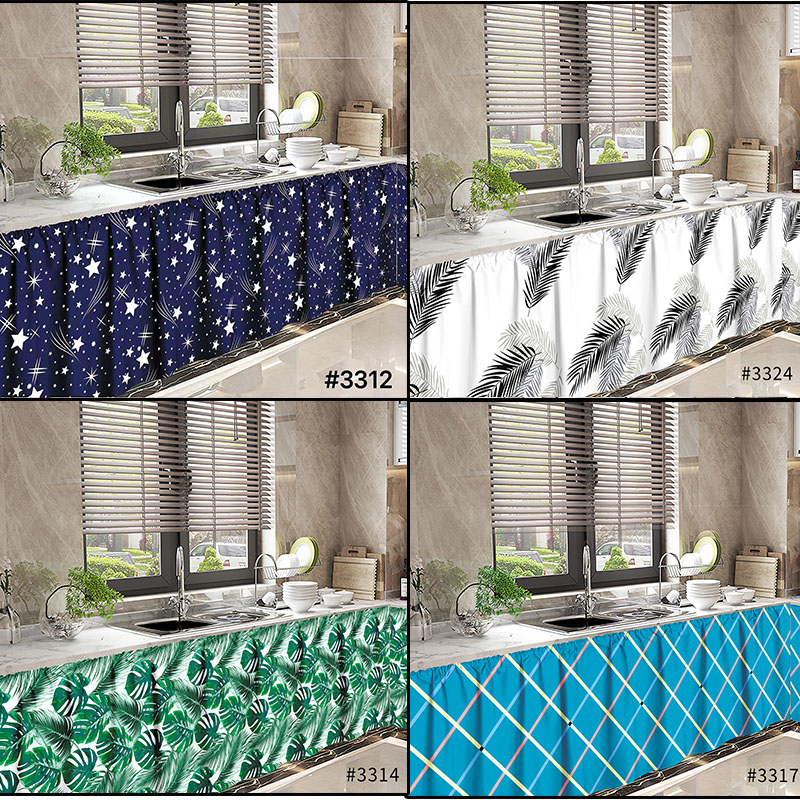 6pcs Kitchen Curtain for Sink Lababo 100*70cm Short Sink Kurtina ...