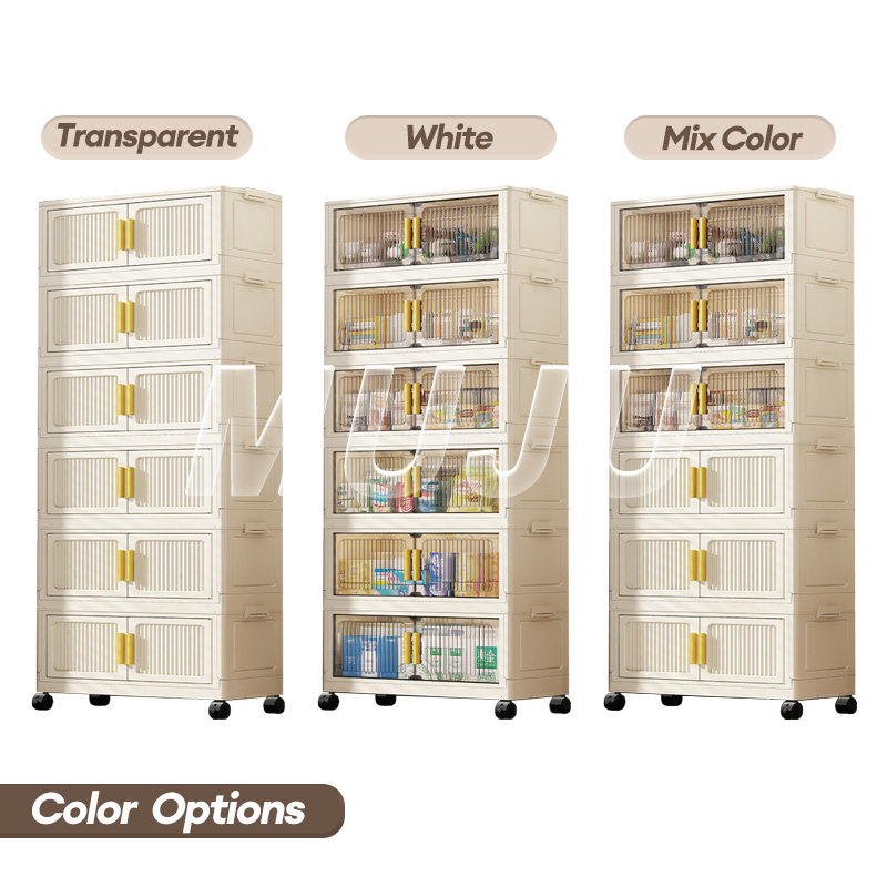 MUJU Foldable Cabinet for Clothes Stackable Storage Box With Universal ...