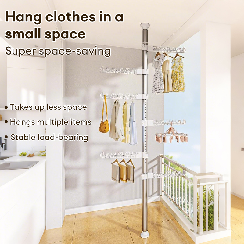 COD Adjustable Sampayan Clothes Rack Stand Floor To Ceiling Tension ...