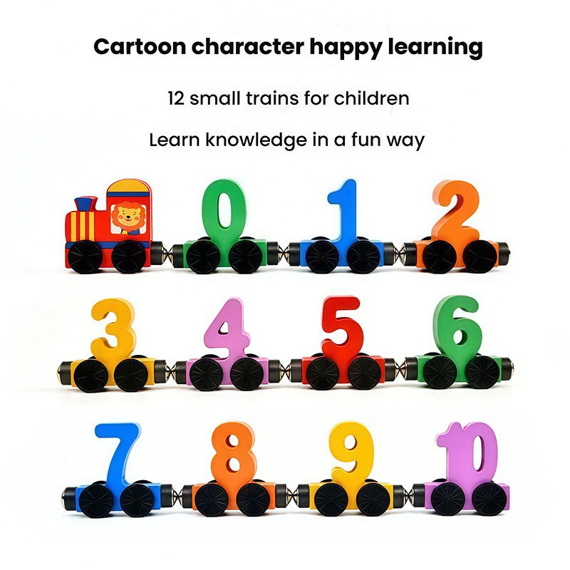 12PCS Magnetic Digital Wooden Train Set – Educational Number Toys for ...