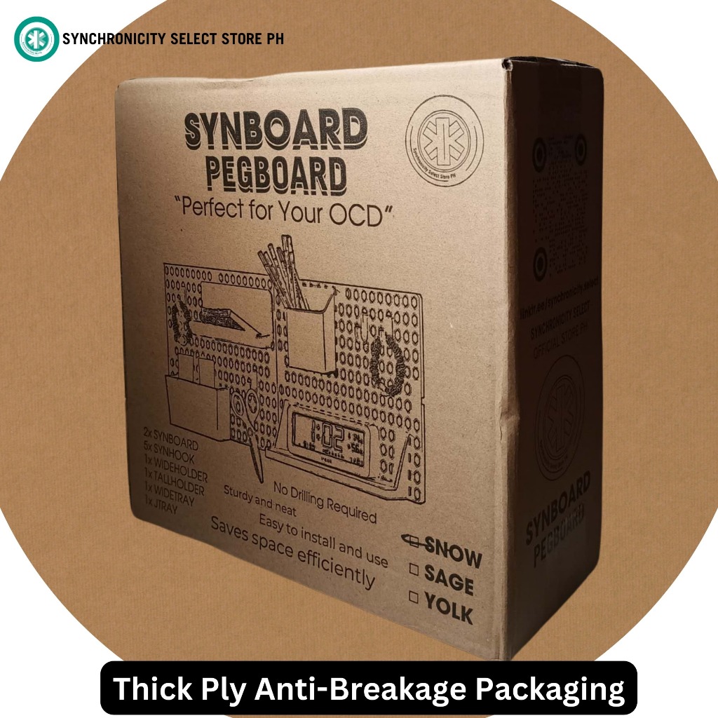 SYNBOARD Dual Pegboard Set - No-Drill Wall Organizer, Desk Display ...