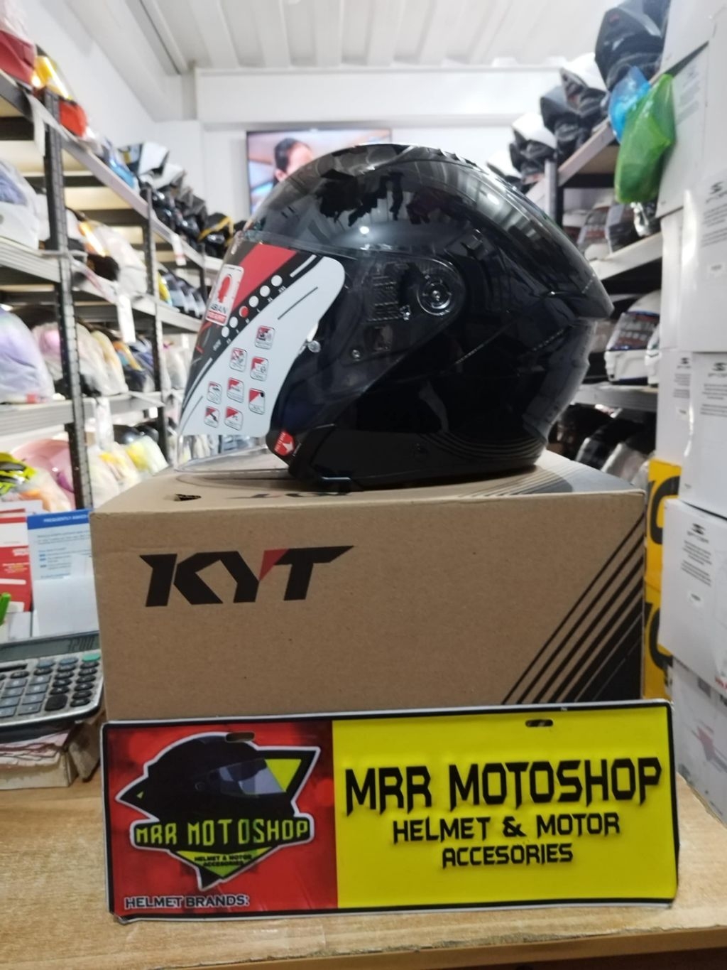 KYT NFJ glossy black half face helmet | Shopee Philippines