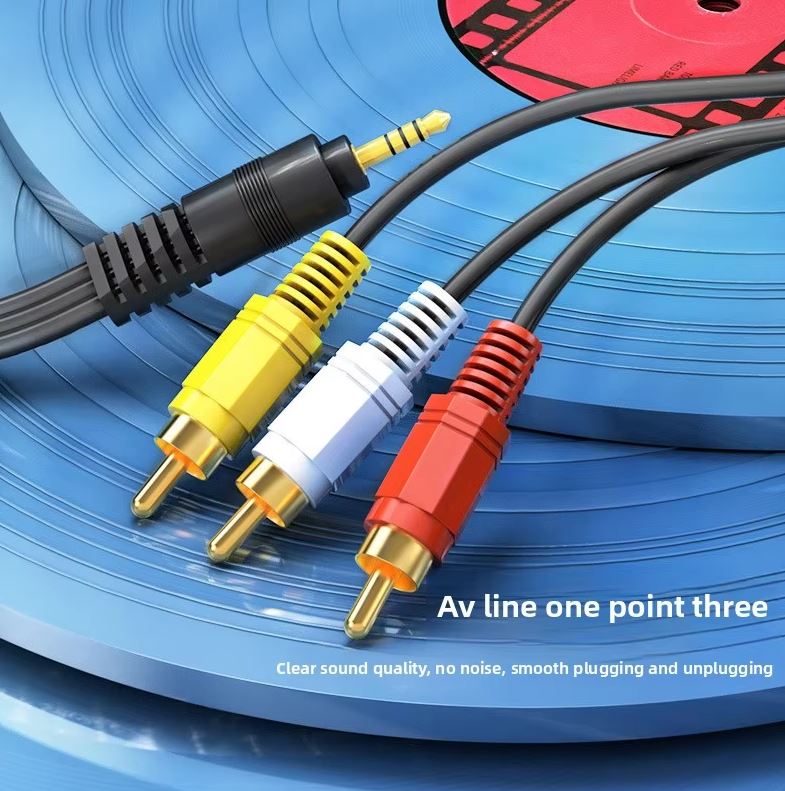3.5mm Plug to 3 RCA Male Adapter AV Extension Cable for TV VCD DVD 1.5m ...
