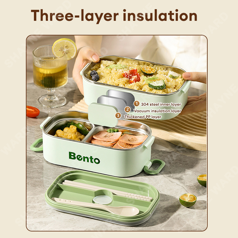 COOKER KING Thermal Multi-Layer Bento Box Stainless Steel Lunch Box Set ...