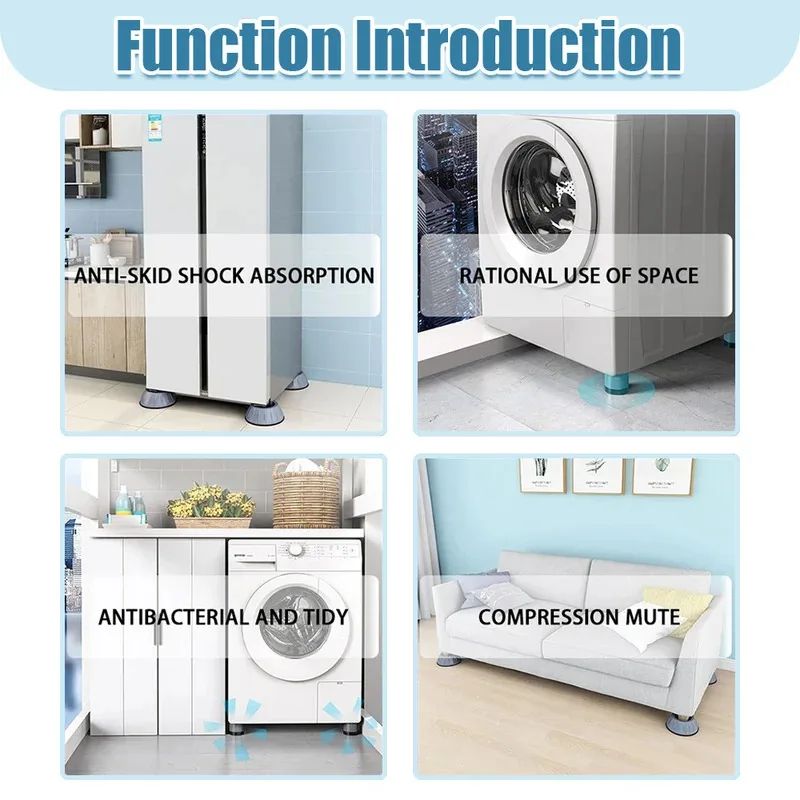 4Pcs/Set Washing Machine Foot Pads Anti-vibration Washer and Dryer Anti ...