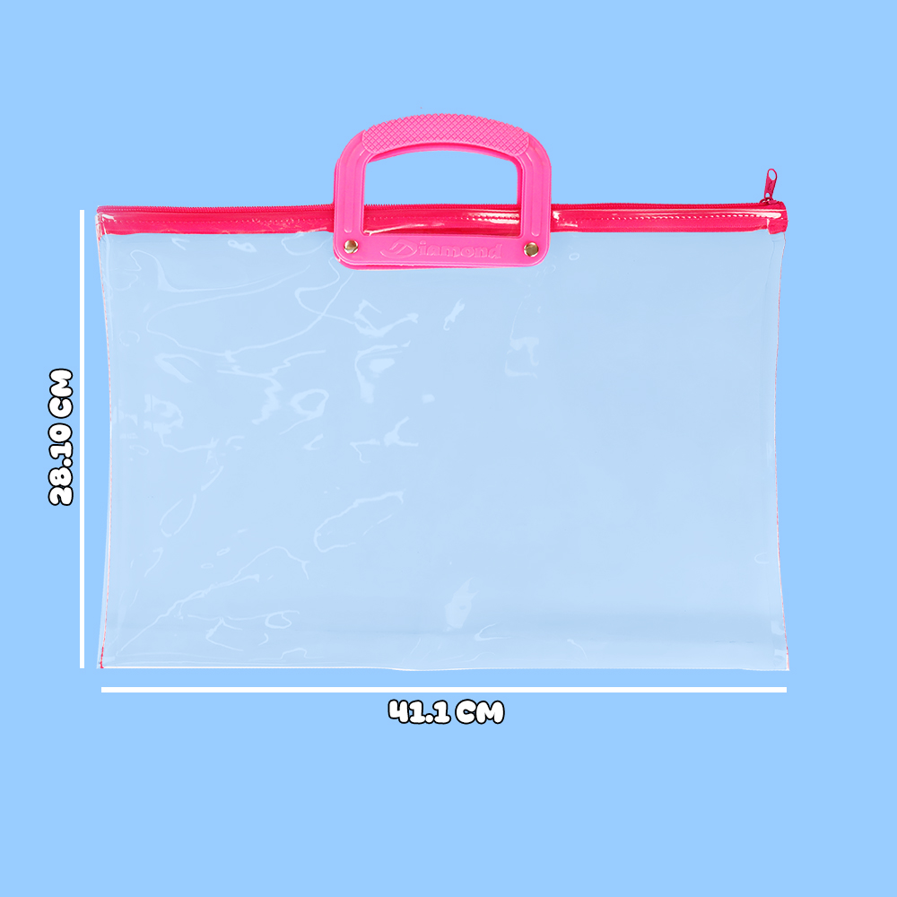 FCI Transparent Zipper Bag Handle Bag 28mm x 41mm Waterproof, Durable ...