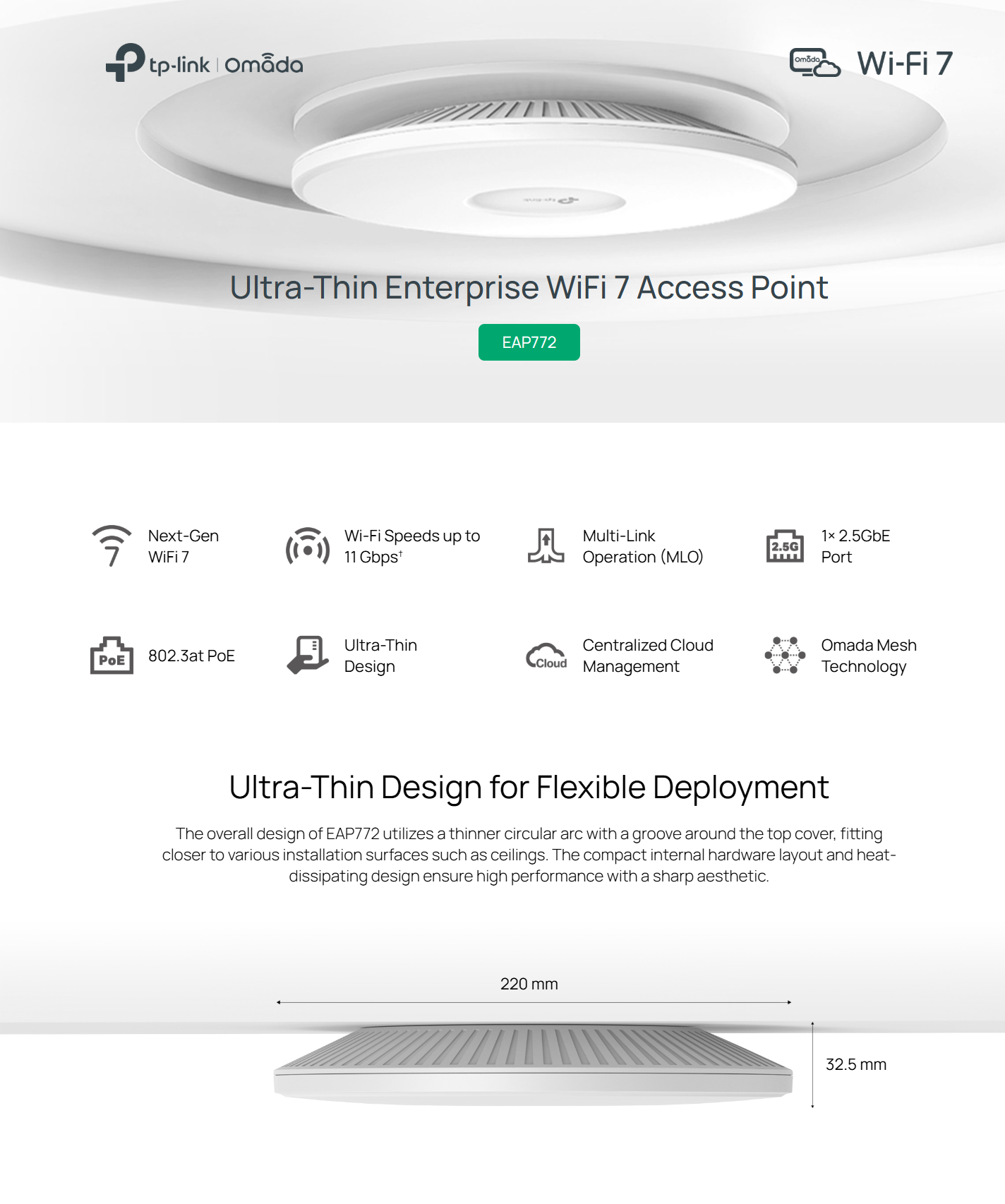 TP-Link Omada EAP772 BE11000 Ceiling Mount Tri-Band Wi-Fi 7 Access Point AP | Shopee Philippines