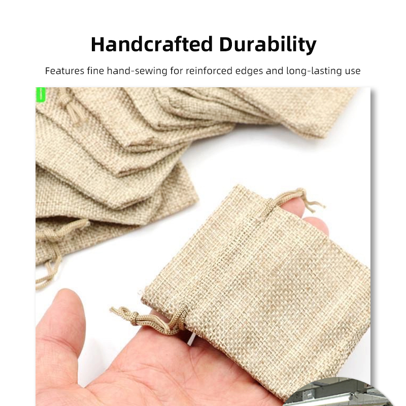 Burlap Drawstring Pouch Plain Linen Gift Bag Jute Storage organizer ...
